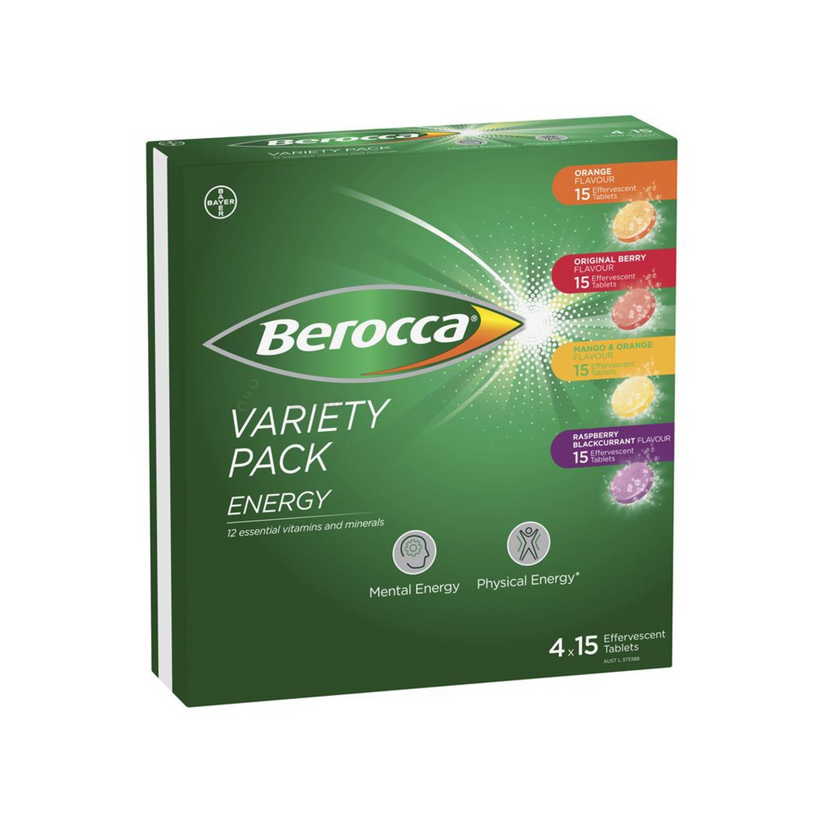 Berocca Energy Vitamin B & C Effervescent Multivitamin Drink Orange ...