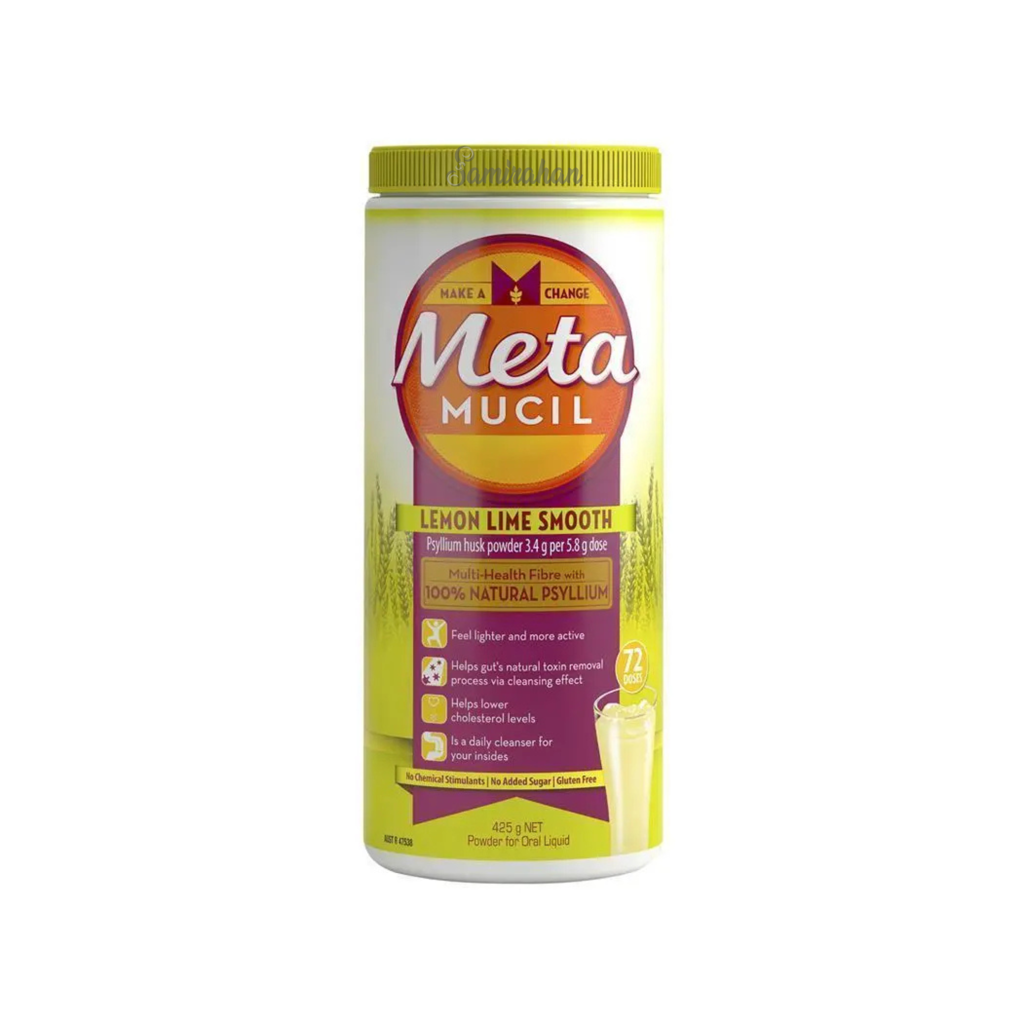 Metamucil Daily Fibre Supplement Lemon Lime Smooth 425g Jar Australia ...