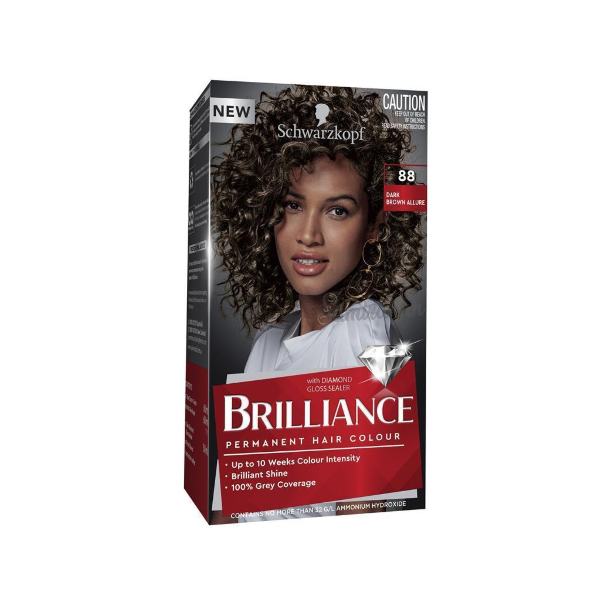 Schwarzkopf Brilliance Permanent Hair Colour 88 Dark Brown Allure (Aus ...